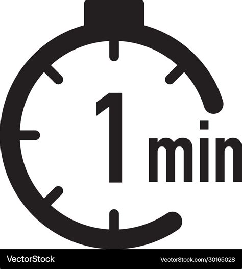 1 Minute Timer Stopwatch Or Countdown Icon Time Vector Image