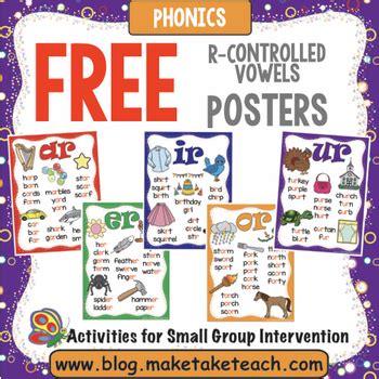 Free R Controlled Vowels Posters By Make Take Teach TPT