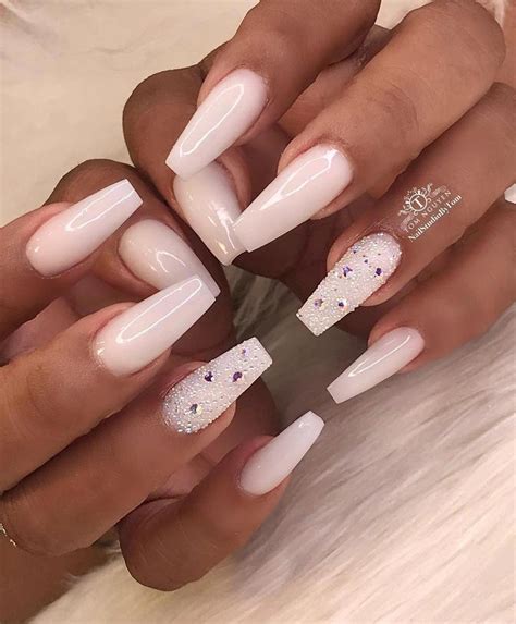 Color Fingernailart Ballerina Nails White Acrylic Nails Pretty