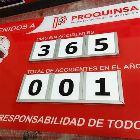 Letrero Informativo Contador De D As Sin Accidentes En Acr Lico O