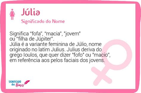 Significado do Nome Júlia Significado dos Nomes