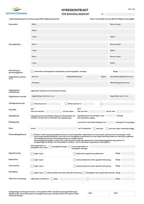 BÖ 2023 05 10A Hyreskontrakt för bostadslägenhet Publikationer