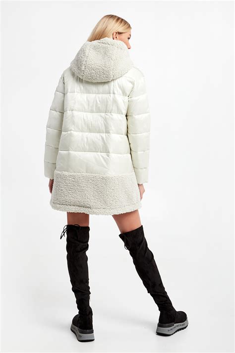 Kurtka damska pikowana BLAUER Biały Oversize BLDB02248 112 Sklep Velpa pl