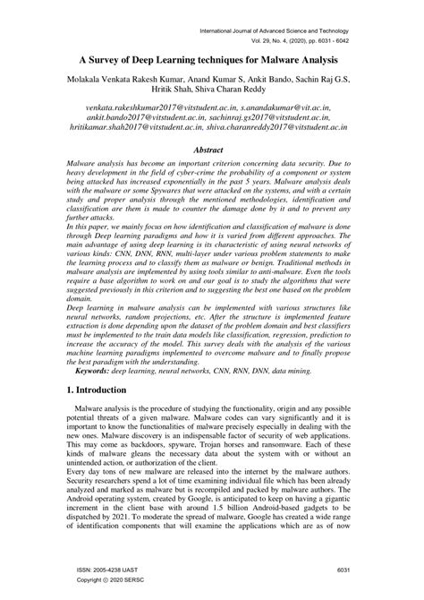 pdf a survey of deep learning techniques for malware analysis