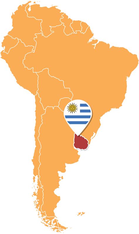 Uruguai mapa dentro sul América ícones mostrando Uruguai localização e