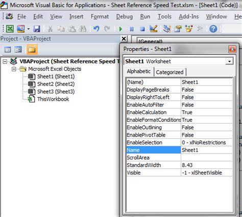 Excel Vba Sheet Reference Speed Vba And Vb Net Tutorials Learning