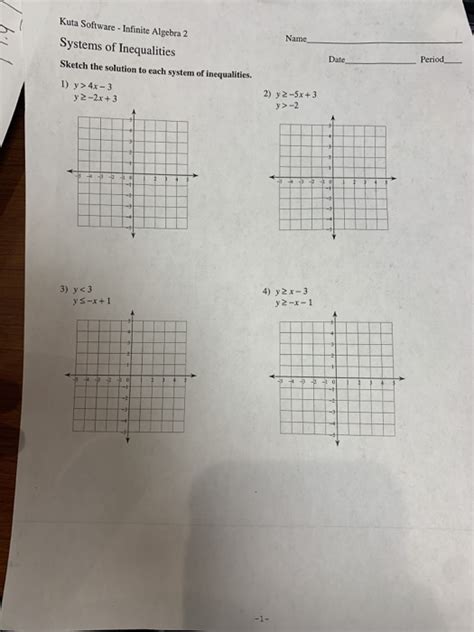 Solved Kuta Software Infinite Algebra 2 Systems Of Chegg
