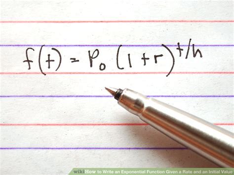 how to write an exponential function given a rate and an initial value