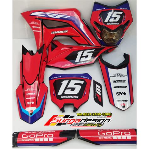 Jual DECAL CRF MERAH DECAL CRF MERAH HITAM DECAL CRF MERAH PUTIH