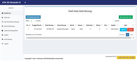 Source Code Project Aplikasi Barang Masuk Dan Keluar Atk Php Mysqli