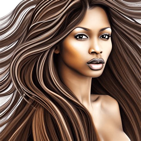 Beautiful Brown Skinned Woman With Long Flowing Hair Creative Fabrica