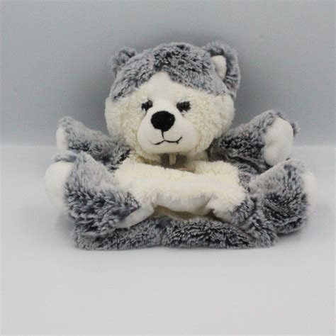 Doudou Plat Marionnette Chien Gris Husky Z Animoos HISTOIRE D OURS