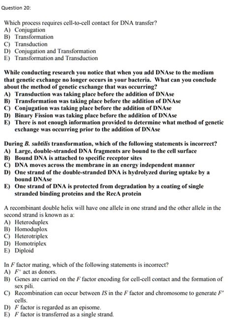 SOLVED Question 203 Which Process Requires Cell To Cell Contact For