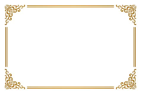 Gold Frame Decorative Certificate Border Design PNG File PNG All