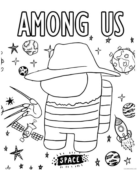 Among Us Coloring Page Printable Printable Templates