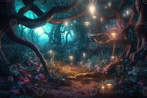 Abstract Cartoon Forest Magical Fantasy Landscape Background 22560188