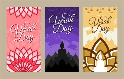 Happy Vesak Day Illustration Banner Set 2073134 Vector Art At Vecteezy