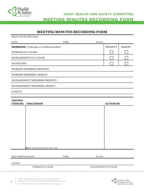 Safety Committee Meeting Agenda Template
