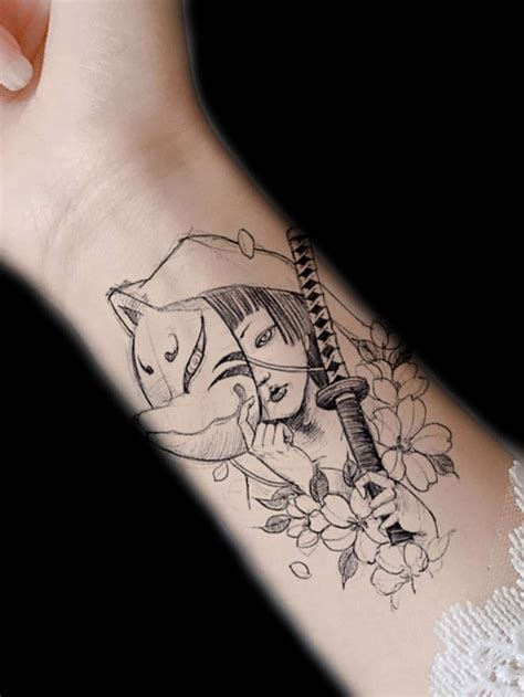 Sticker De Tatouages 1 Feuille Fleuri Figure Tatouages Temporaires