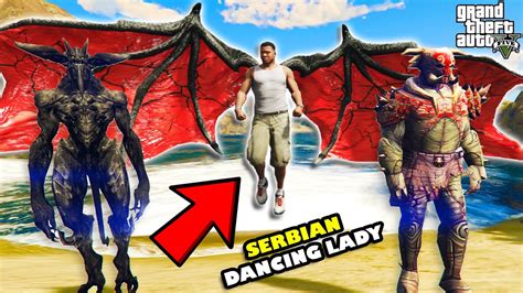 Franklin Become HELL BOSS To Fight SERBIAN DANCING LADY And DEVIL GOD