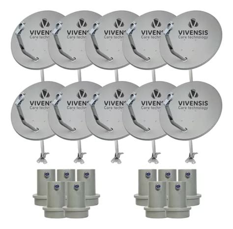 Kit 10 Antena Vivensis Digital Parabolica 60cm Ku 5g Lnbf