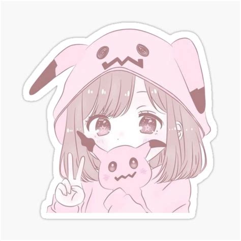 Cute Anime Girl Soft Aesthetic Sticker For Sale By Merch For All