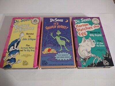 Dr Seuss VHS Lot Of 3 Yertle It S Grinch Night Horton Hatches The