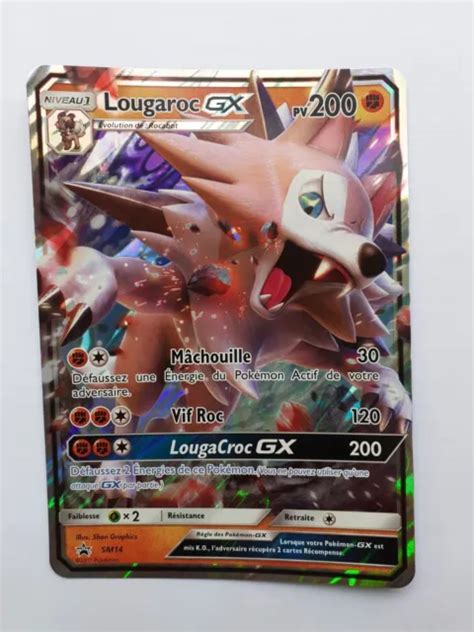 CARTE POKEMON JUMBO LOUGAROC GX 200 PV Grande Carte EUR 5 00