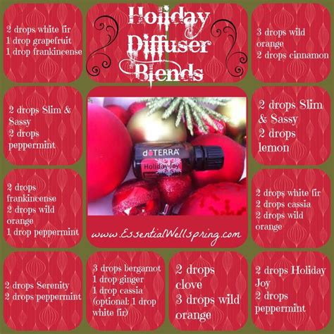 Holiday Joy Diffuser Recipes Essential Oils Aromatherapy Doterra