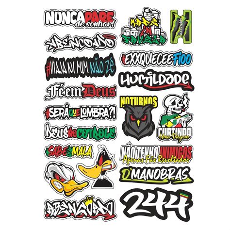 Cartela Adesivos Personalizados Carro Moto Bike Cross N Shopee Brasil