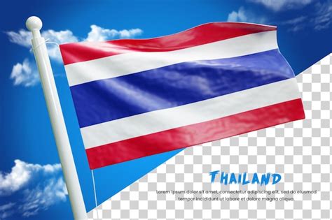 Premium Psd Thailand Realistic Flag D Render Isolated Or D Thailand