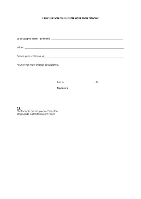Exemple De Procuration Du Cameroun