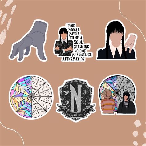 Pegatinas de la serie de Netflix Addams del miércoles Etsy España