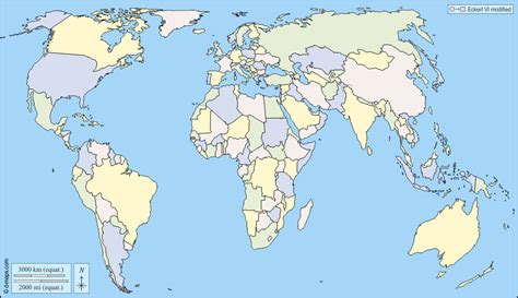 Belle Carte Du Monde Vierge En Couleur