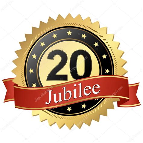 Jubilee Button With Banners 20 Years Stock Vector Opicobello