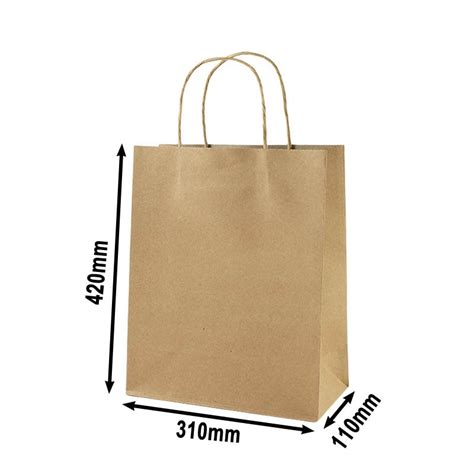 Brown Paper Carry Bags 310x420mm 50pcs