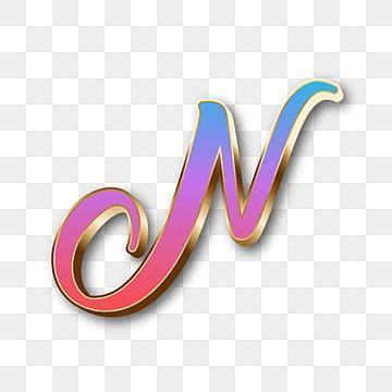 Script Letters Clipart Hd PNG Colorful 3d Scripted Letter N 3d