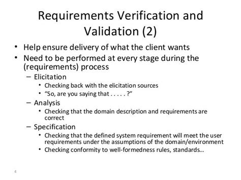requirement verification and validation