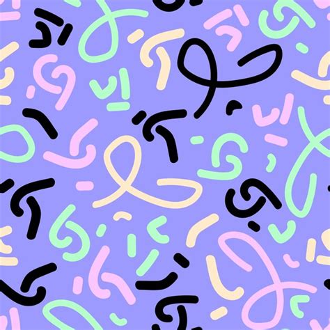 Premium Vector Seamless Hand Drawn Art Pattern With Abstract Shapes