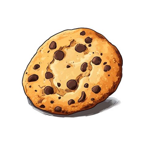 Una Caricatura De Una Galleta Con Chispas De Chocolate Con Chispas De