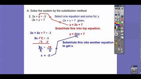 solving linear systems by substitute method module 11 2 part 1 youtube