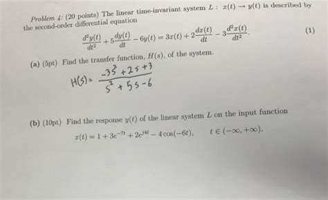 solved the linear time invariant system l x t rightarro