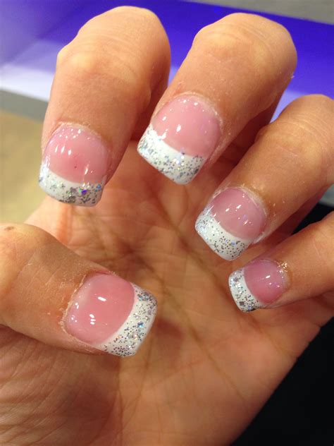 Sparkle And Shine With French Tip Nails With Glitter The FSHN