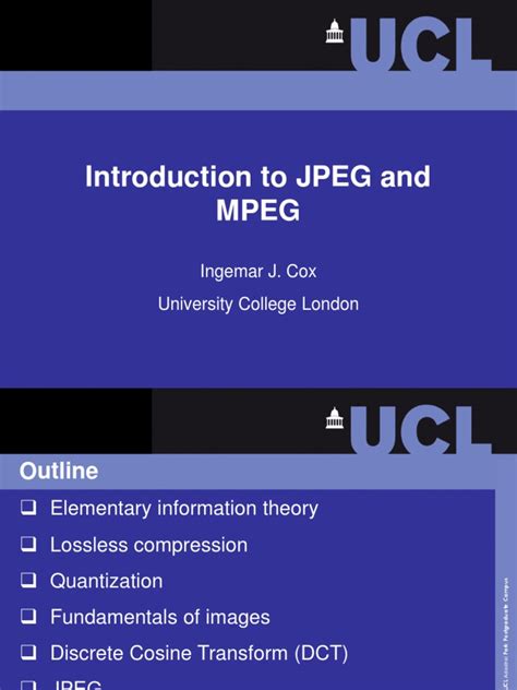 an introduction to lossy image compression techniques jpeg and mpeg pdf data compression