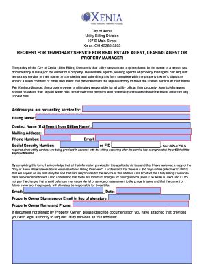 Fillable Online Request For Temporary Service For Agent Fillable City