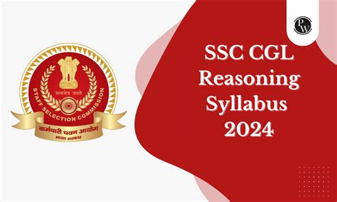 SSC CGL Reasoning Syllabus 2024 Topic Wise Details