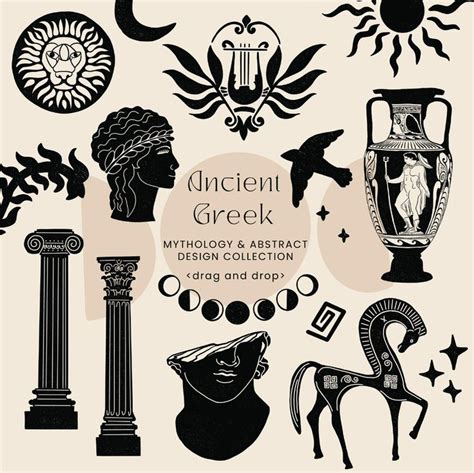 Ancient Greek Collection Clipart Hand Painted Roman Gods Etsy