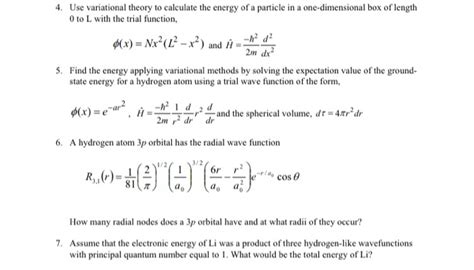 solved 4 use variational theory to calculate the energy of