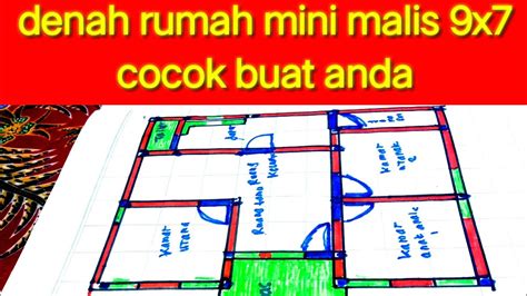 Denah Rumah Mini Malis 9x7 3 Kamar Tidur YouTube