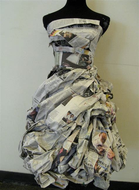 Homage To Lesley Dill Newspaper Dress Newspaper Crafts Halloween